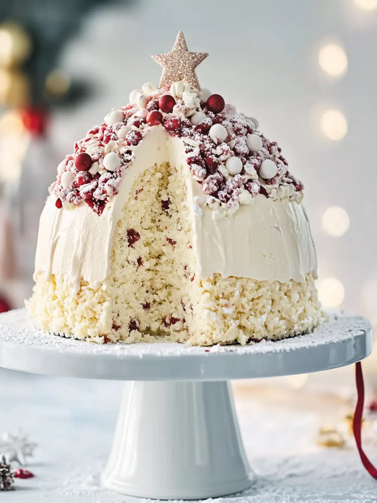 White Christmas Crackle Surprise Cake That Steals the Show – knedir Recipes