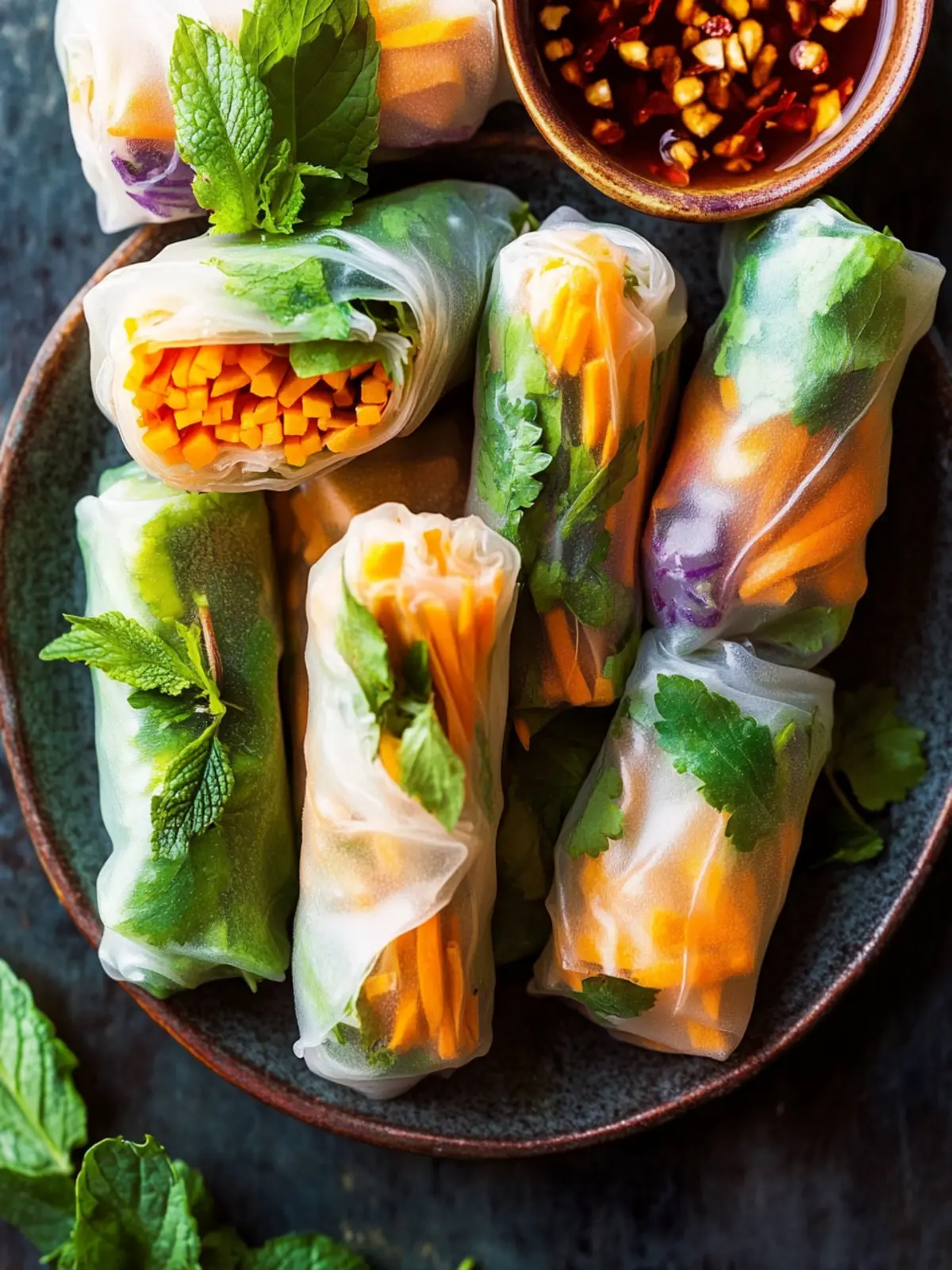 Delicious Vegetarian Vietnamese Spring Rolls with Fresh Herbs – knedir ...