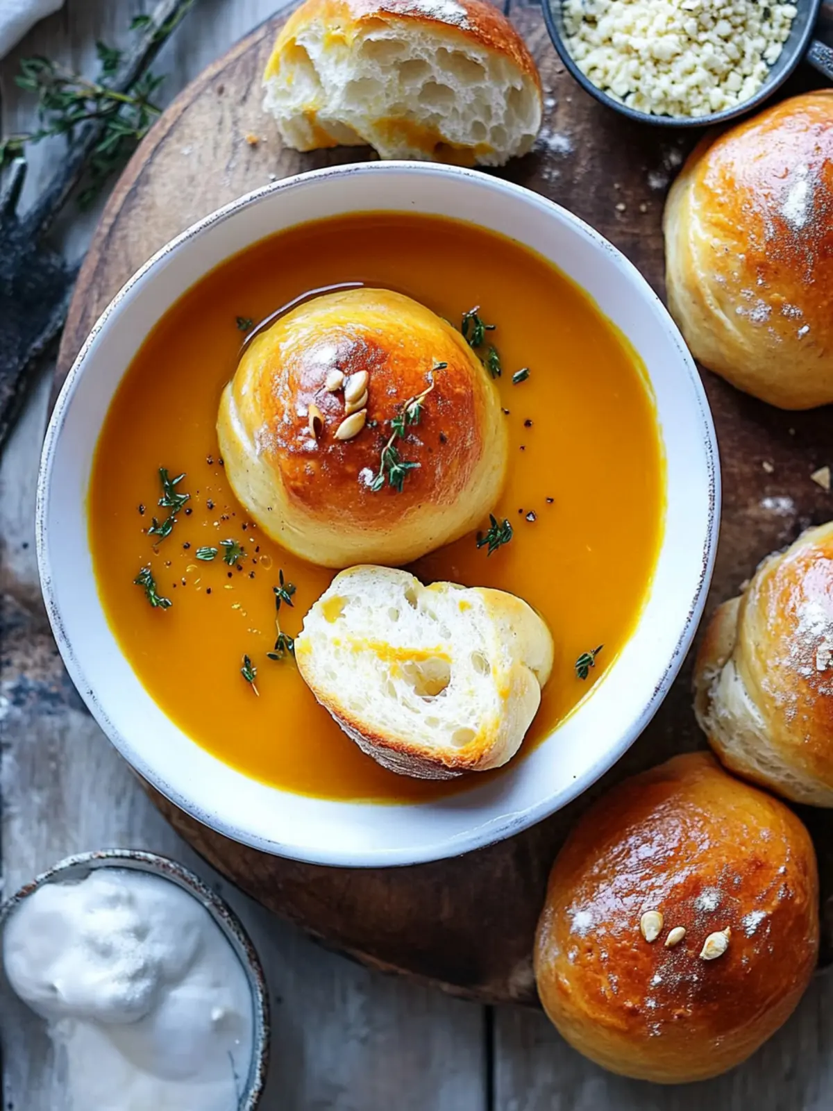 Comforting Homemade Pumpkin Soup With Fluffy Air Fryer Rolls – knedir ...