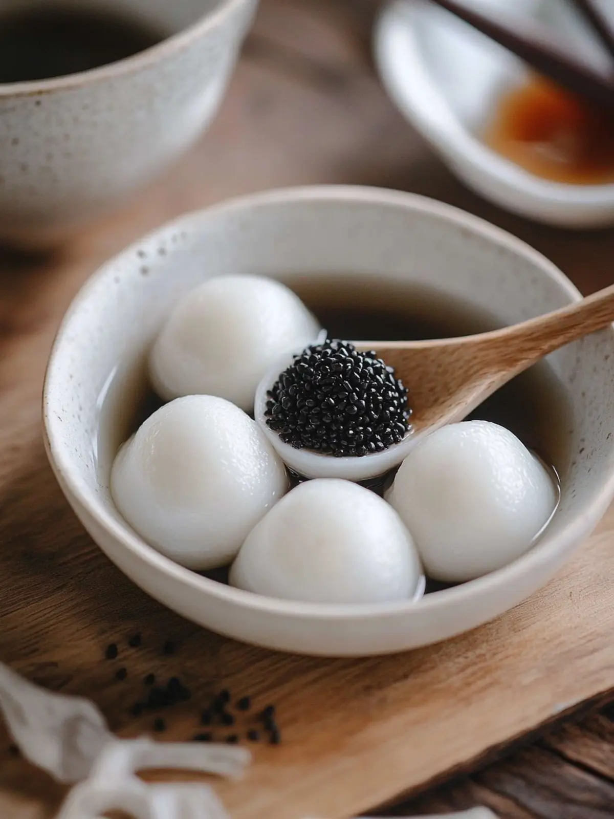Sweet Tang Yuan: Chewy Rice Balls with Black Sesame Bliss – knedir Recipes