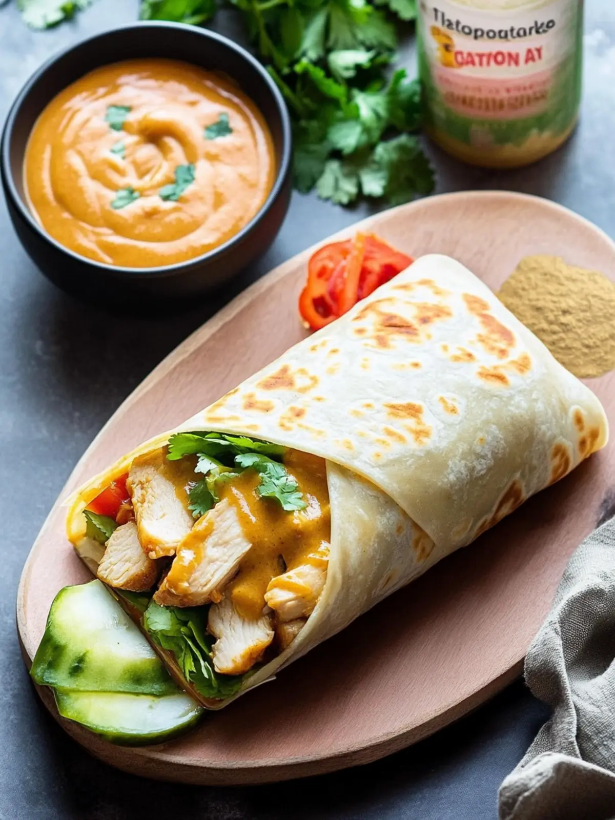 Ultimate Giant Chicken Satay Wrap: Delicious Quick Meal