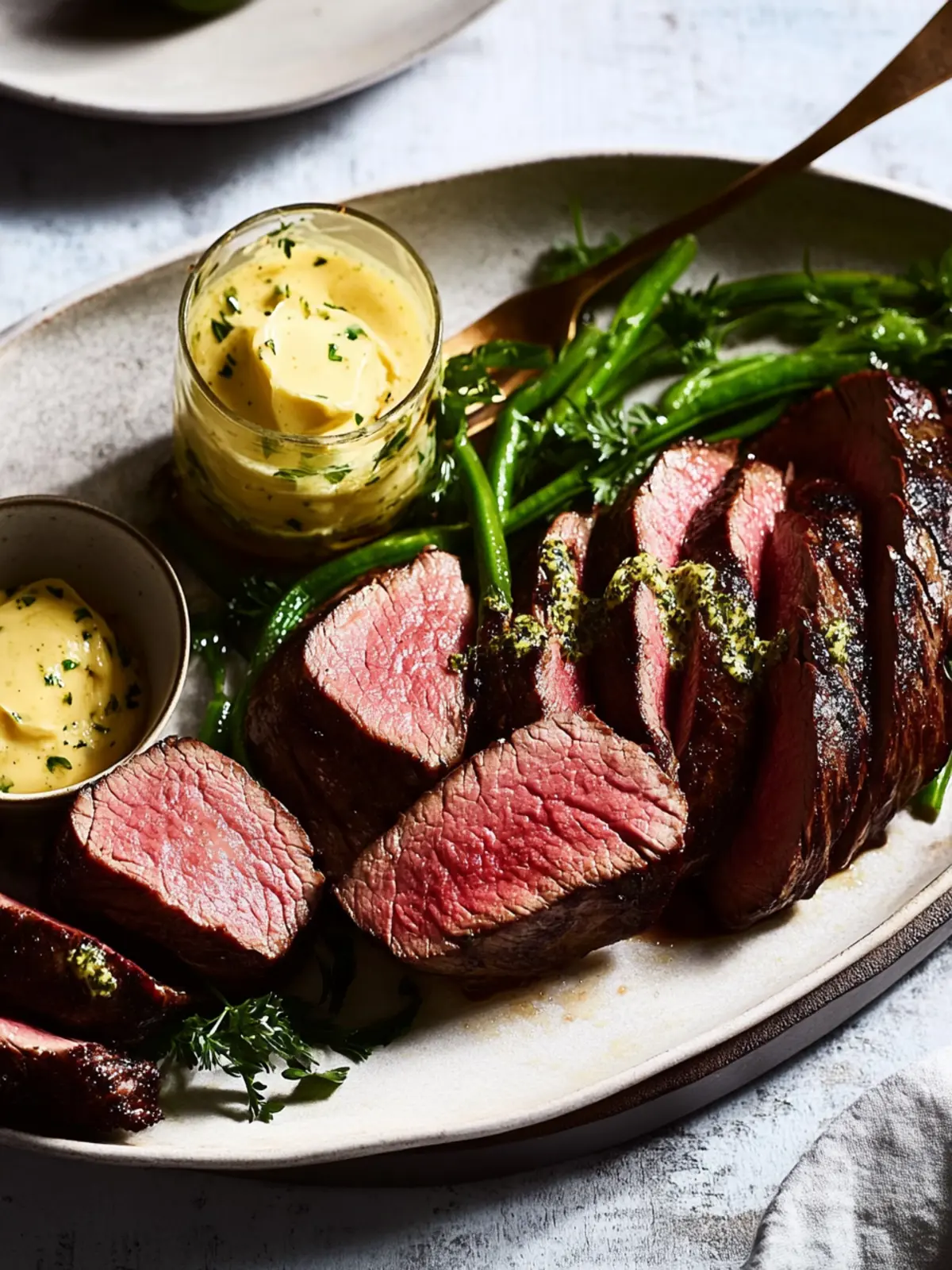 Ultimate Whole Roasted Eye Fillet with Mustard Parsley Butter