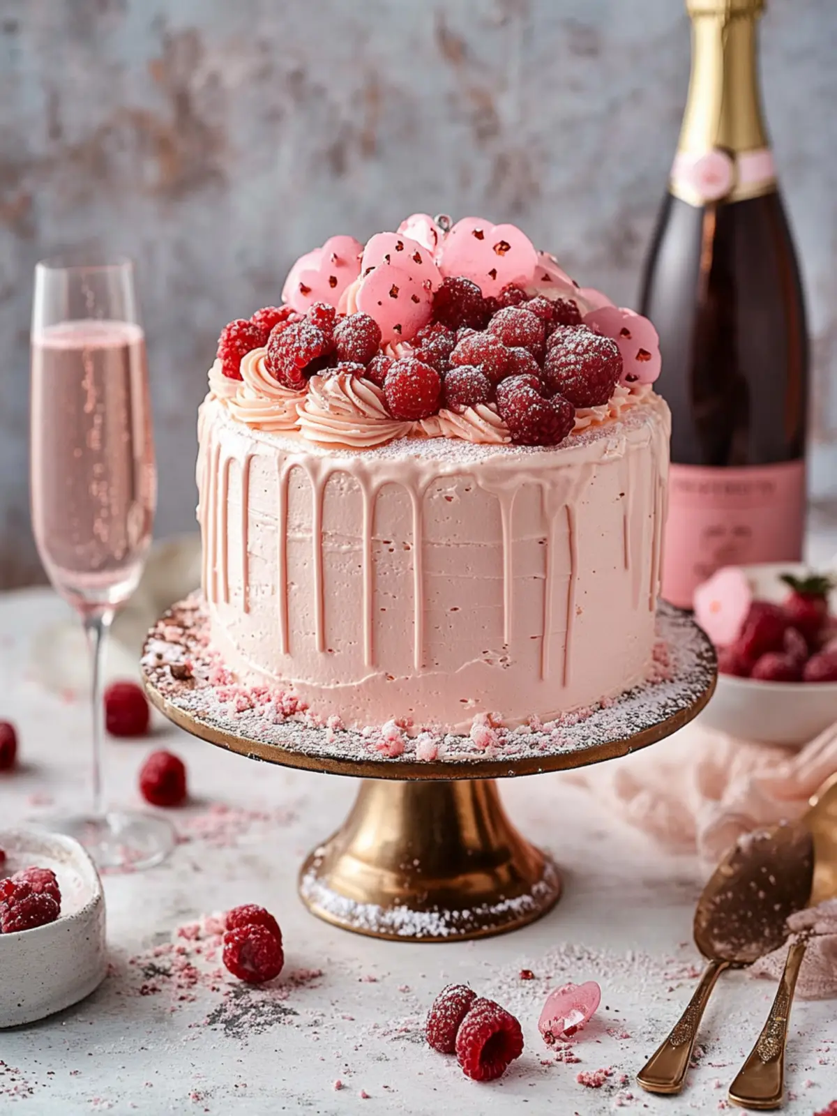Decadent Pink Champagne Cake: Celebrate Anytime with Style – knedir Recipes