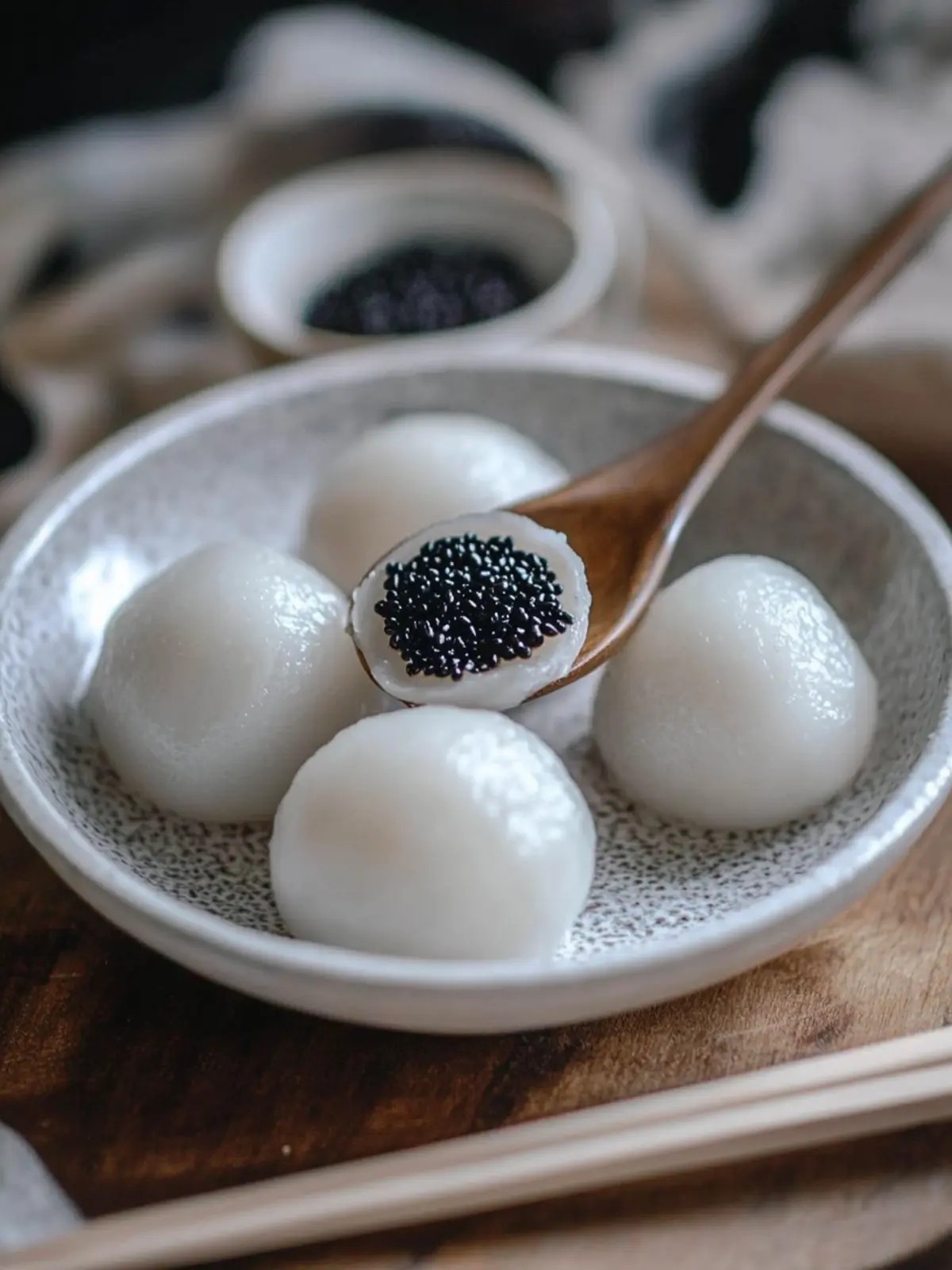 Sweet Tang Yuan: Chewy Rice Balls with Black Sesame Bliss – knedir Recipes