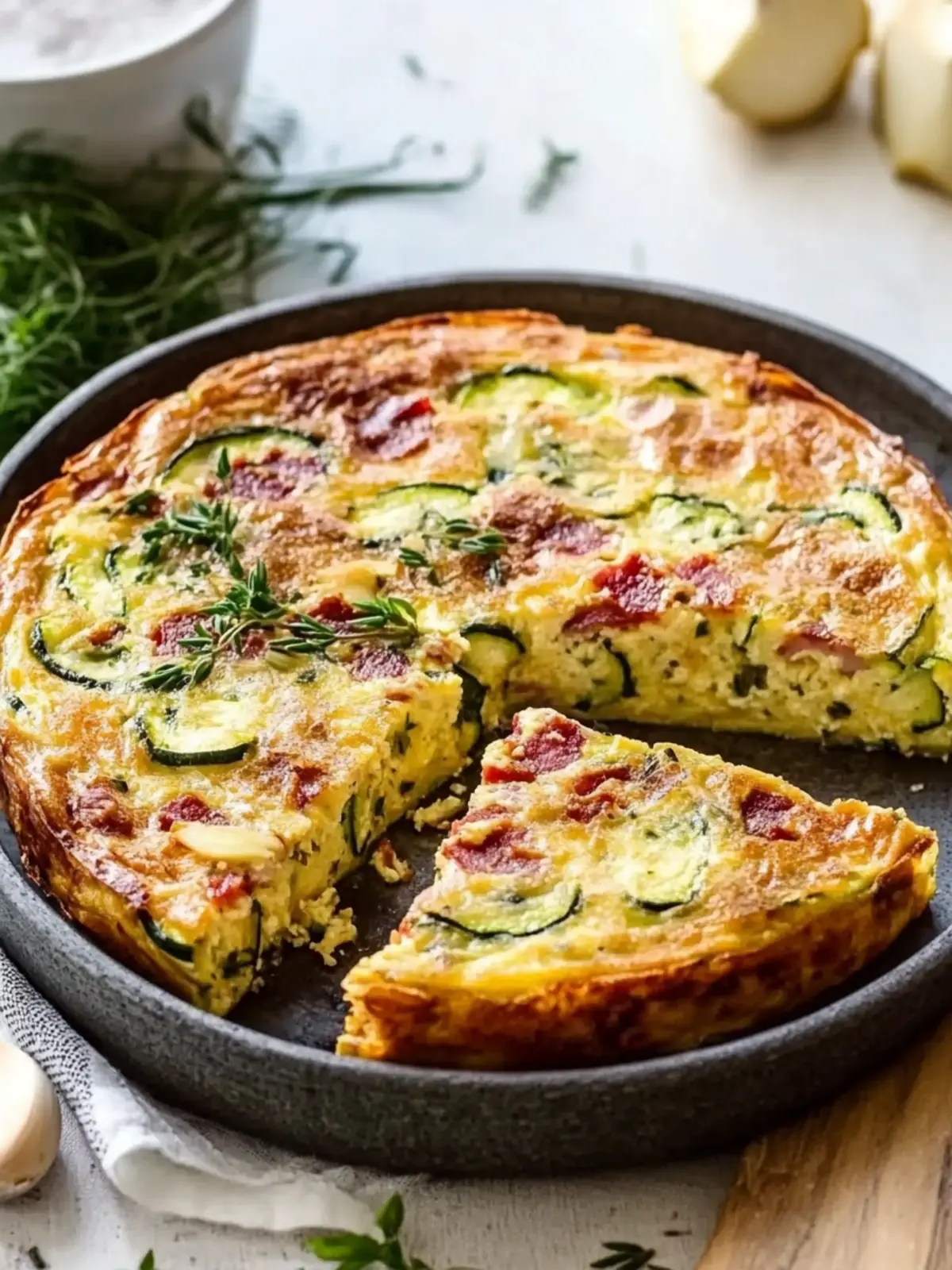 Savory Zucchini Herb and Pancetta Frittata for Easy Dinners – knedir ...